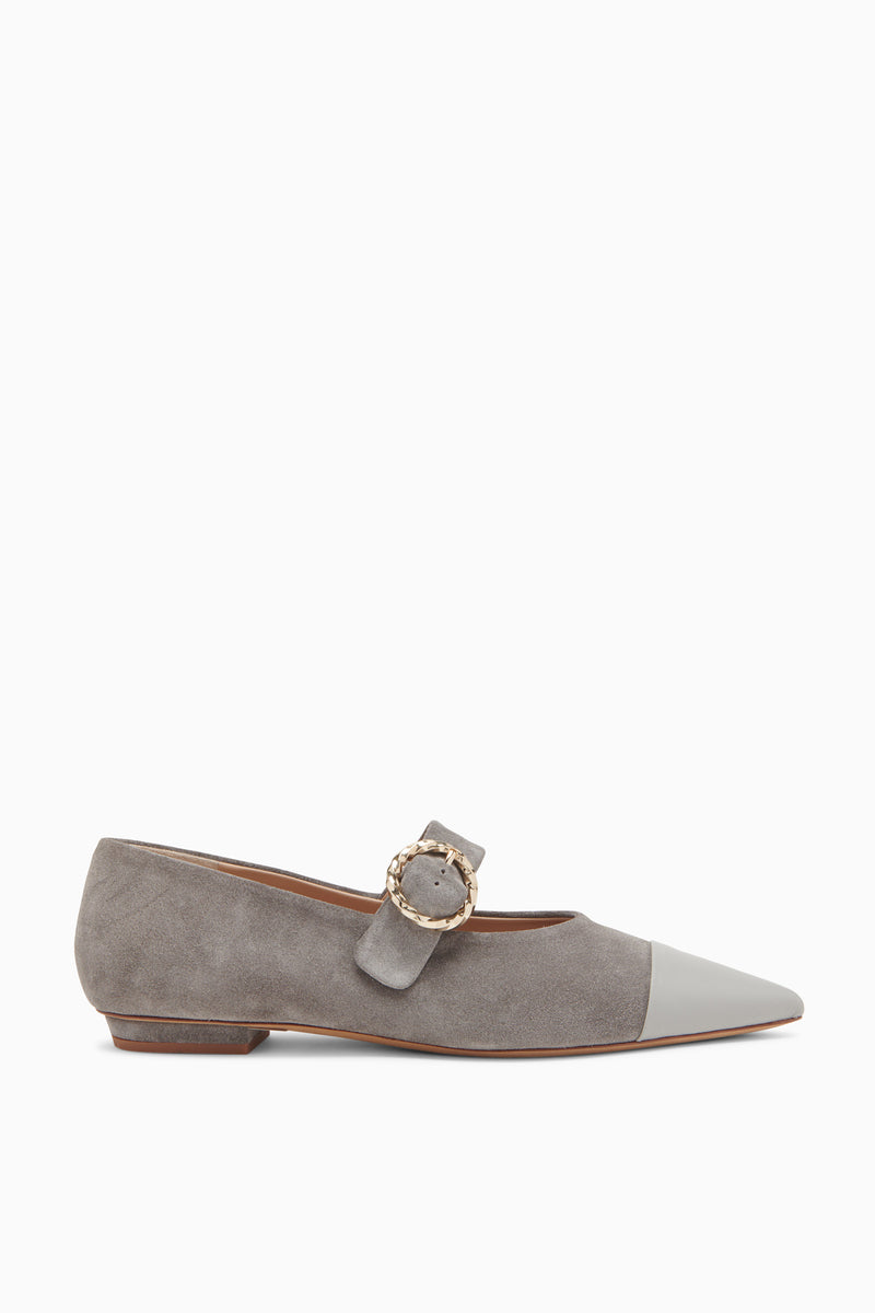 Kiki Flat - Dove Gray Suede Flat - Ulla Johnson