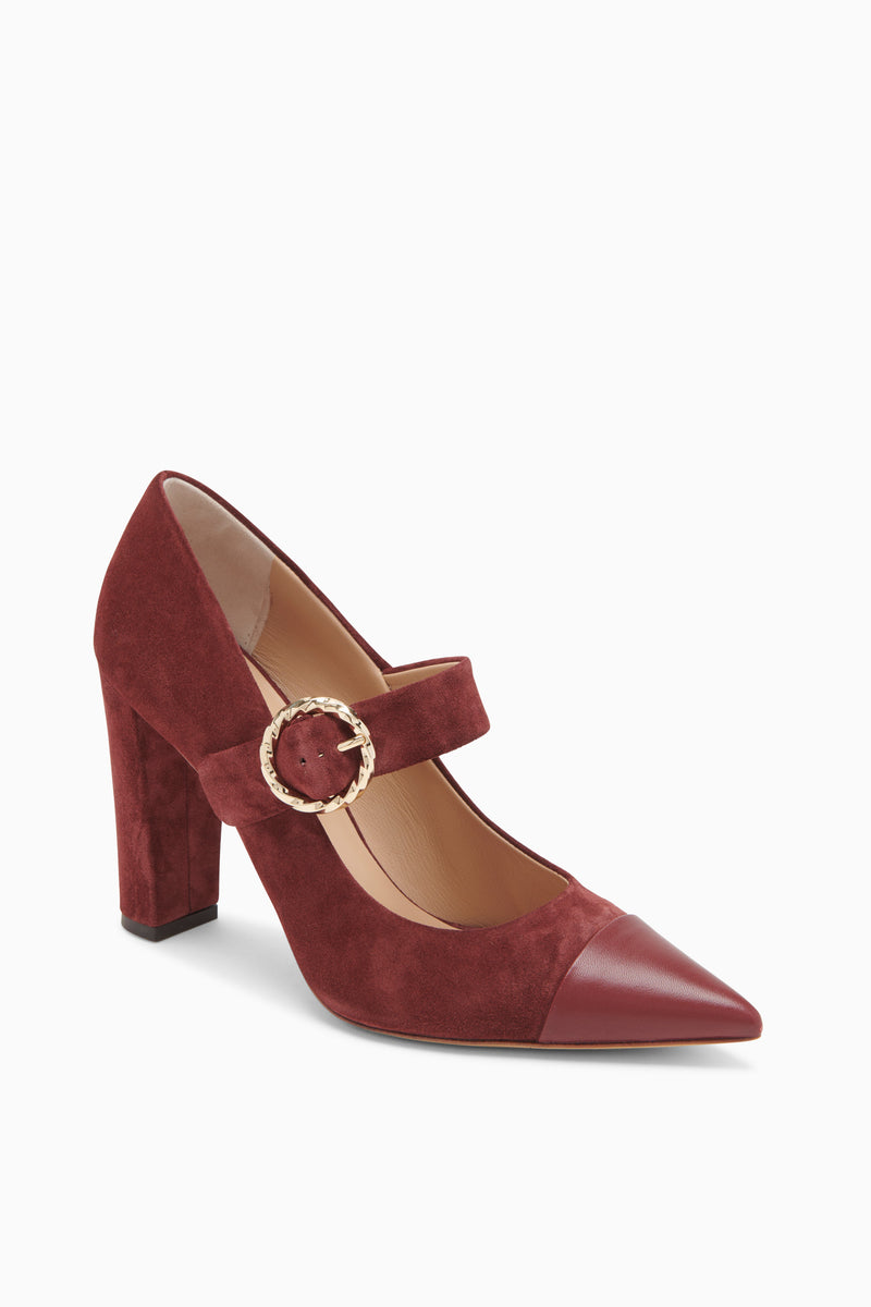 Kiki Heel - Cordovan Red Suede Pump - Ulla Johnson