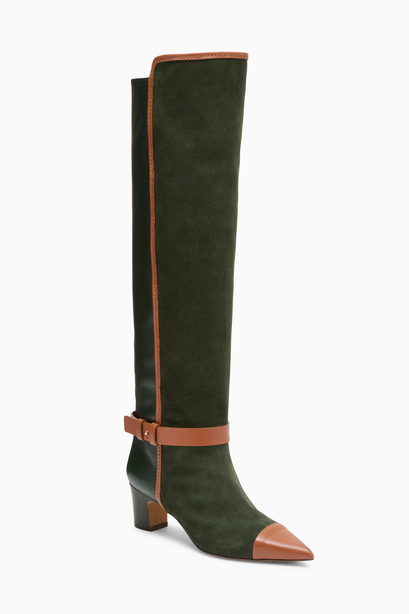 Kiki Patchwork Boot - Militaire Mixte Green Suede & Leather Over-The ...