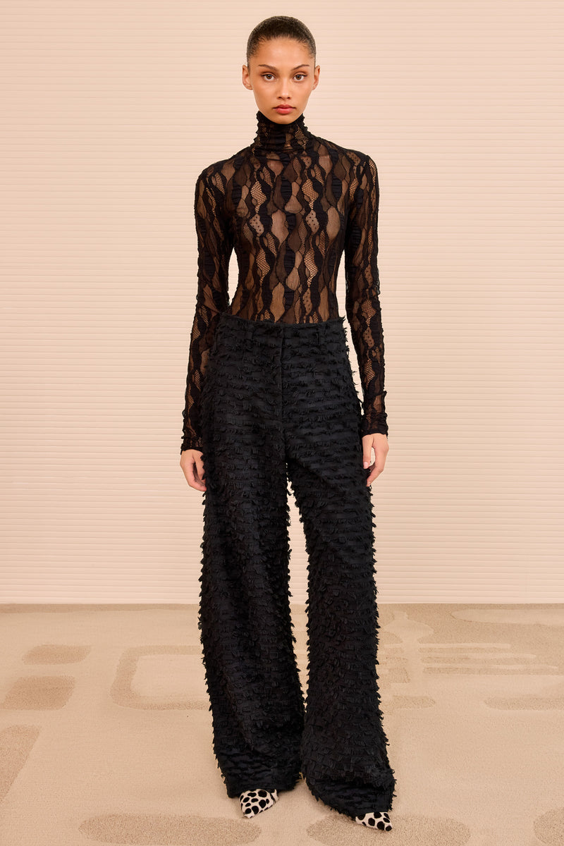Beatrix Wide Leg Trouser - Noir - Ulla Johnson