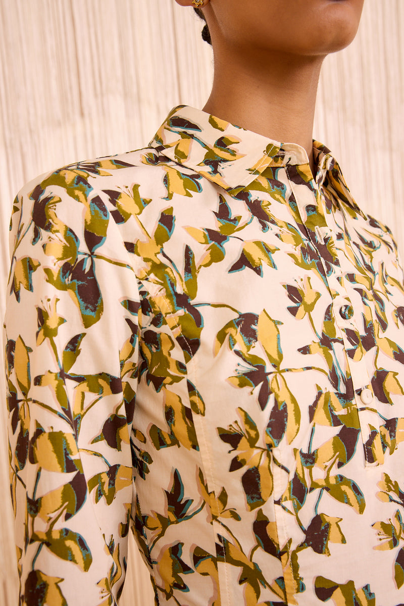 Nanette Long Sleeve Mini Dress - Lucent Vibrant Blooms Mini Dress ...