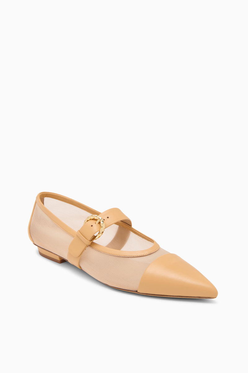 Kiki Mesh Flat - Almond Mesh Pointed Flats - Ulla Johnson