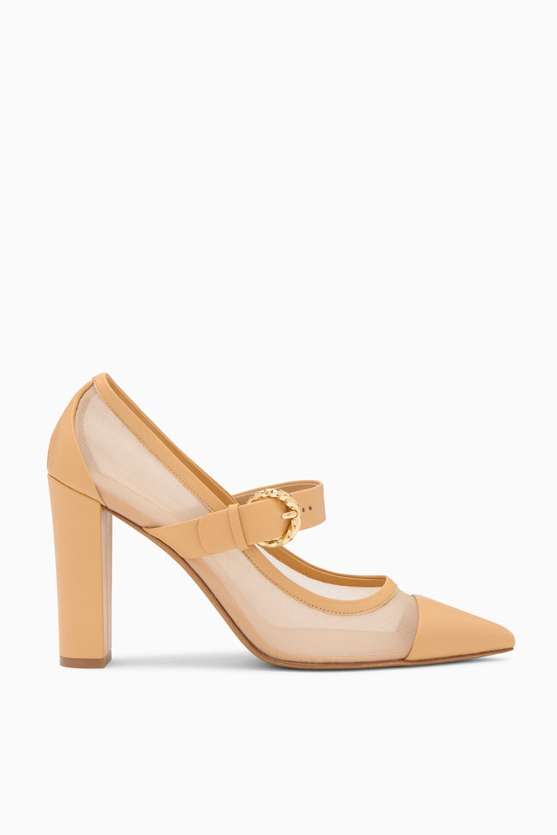 Kiki Mesh Heel - Almond Mesh Pointed Toe Pump - Ulla Johnson