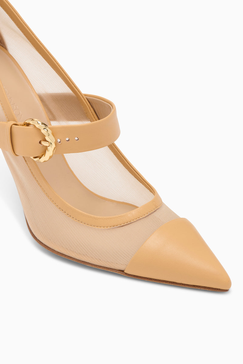 Kiki Mesh Heel - Almond Mesh Pointed Toe Pump - Ulla Johnson