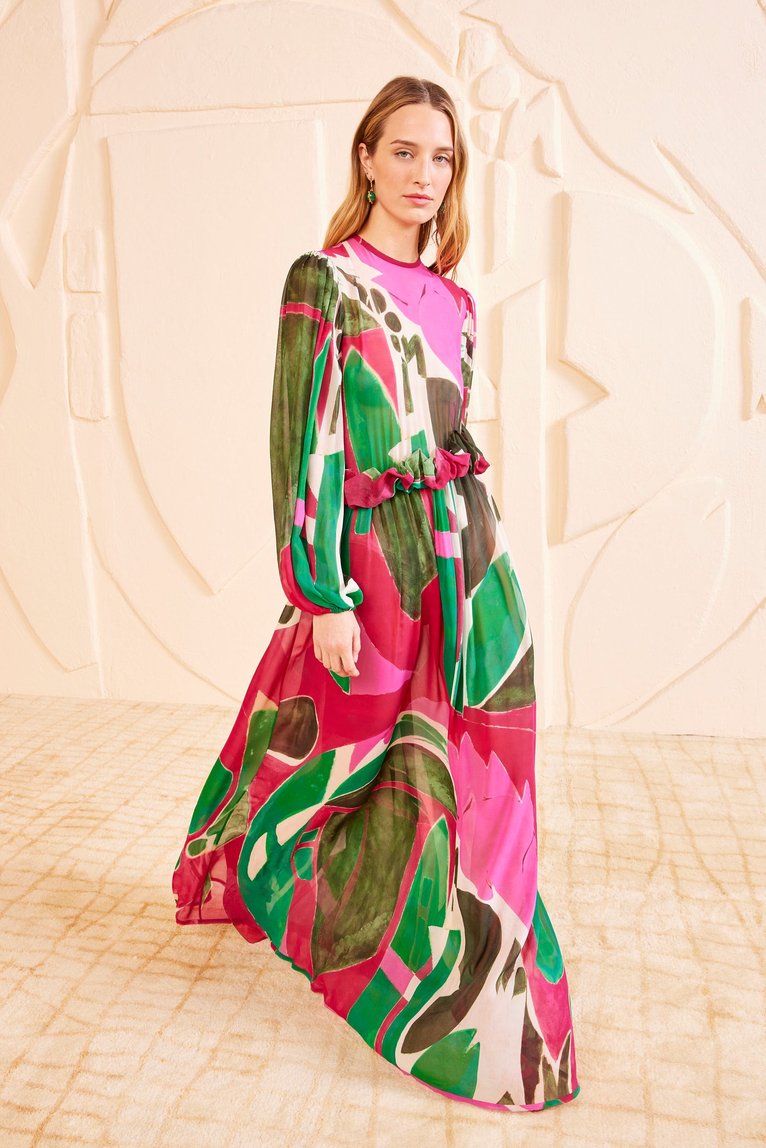 Gracelyn Dress - Palingenesis Printed Long Sleeve Silk Dress - Ulla Johnson